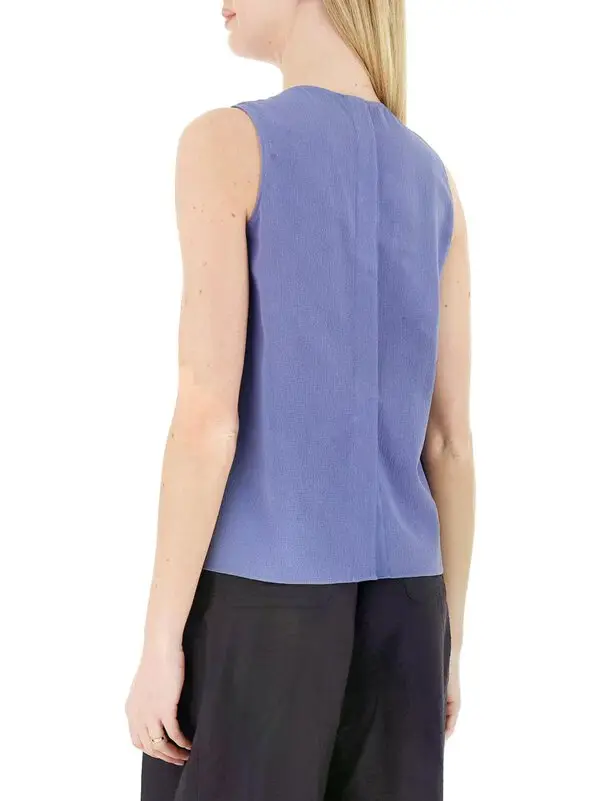 Emporio Armani Sleeveless Crepe Top - Blue