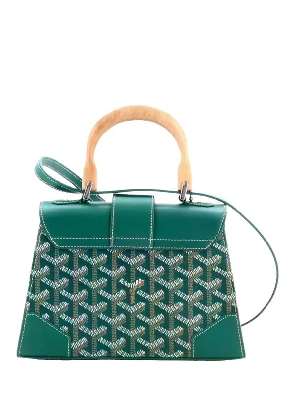 Goyard Structured Saigon Top Handle Bag Coated Canvas With Leather Mini Satchel - Green