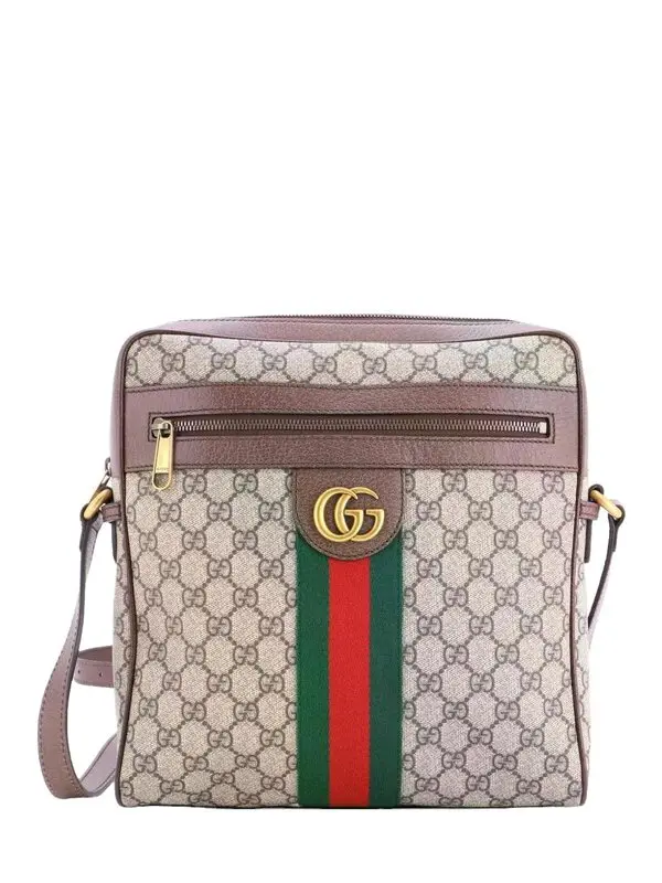 Gucci Ophidia Messenger Bag Gg Coated Canvas - Brown