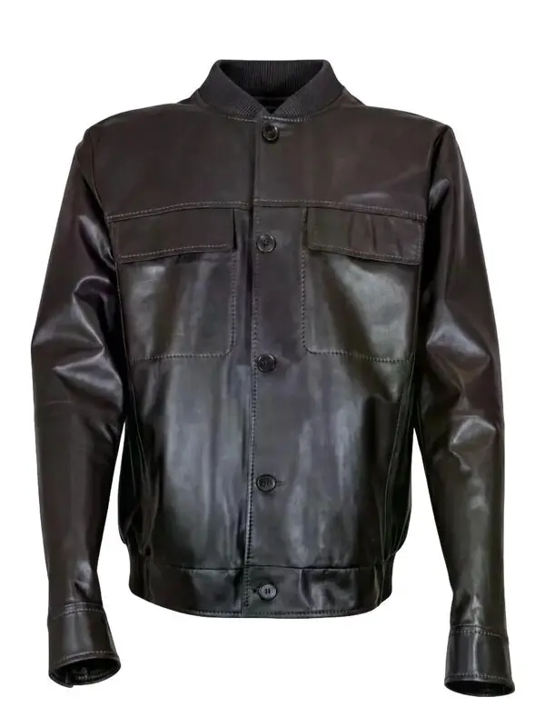 DESA 1972 Button-up Leather Jacket - Brown