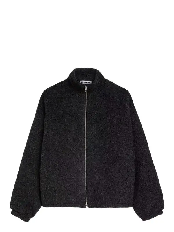 JIL SANDER Zip-up Wool-fleece Sweater - Grey
