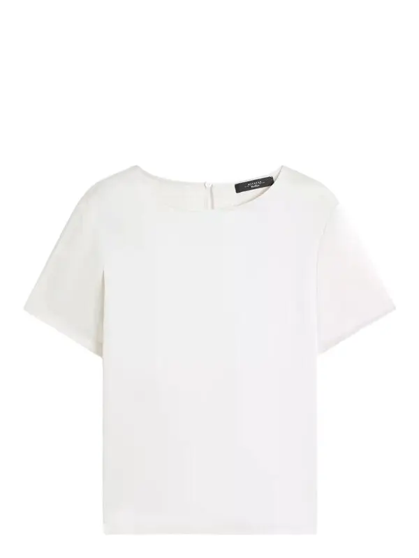 Max Mara Satin Keyhole-back T-shirt - Neutrals