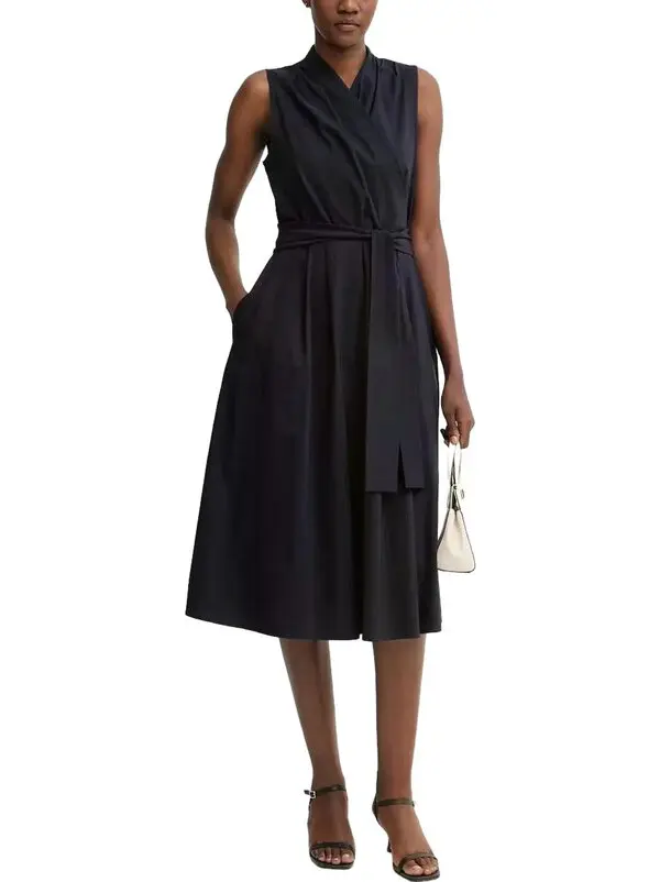 Joseph Ribkoff Sleeveless Wrap Midi Dress - Blue