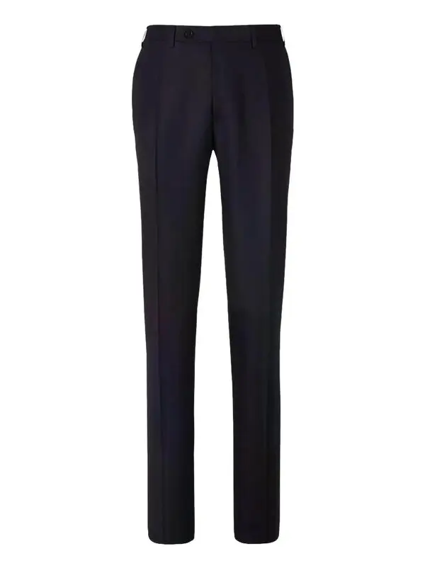Canali Tailored Pressed Crease Trousers - Blue