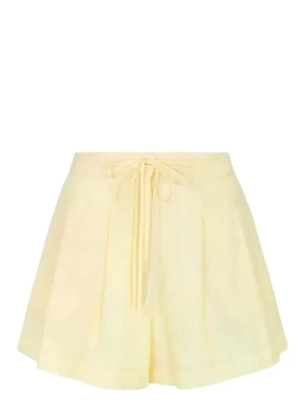 HEVRON Aster Plaid Seersucker Shorts - Yellow