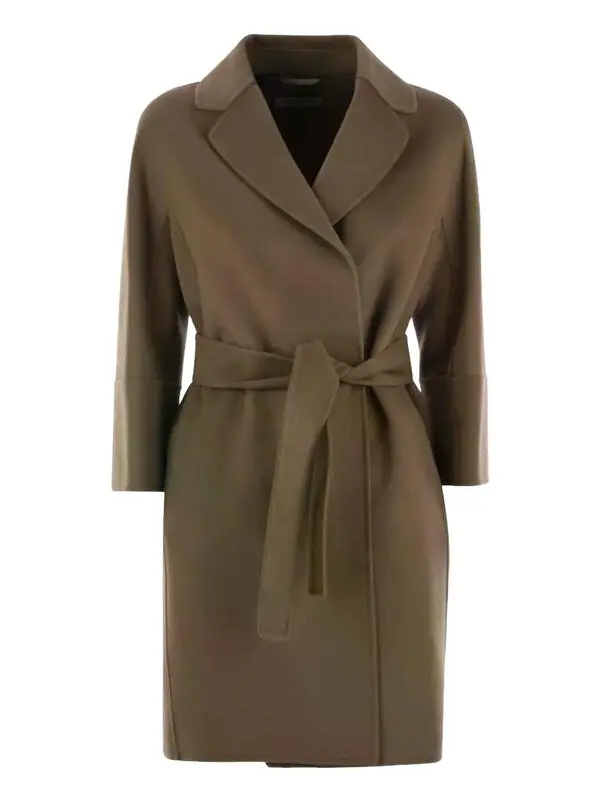 Max Mara Arona Belted Virgin Wool Coat - Brown