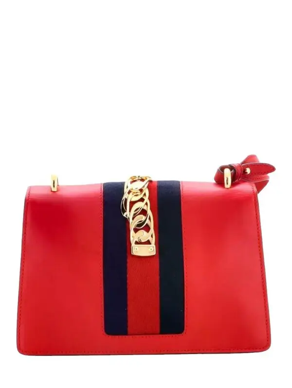 Gucci Sylvie Leather Small Shoulder Bag - Red