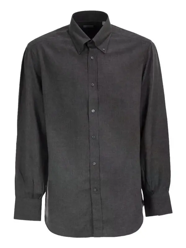 Brunello Cucinelli Button-down Inverted-pleat Shirt - Grey