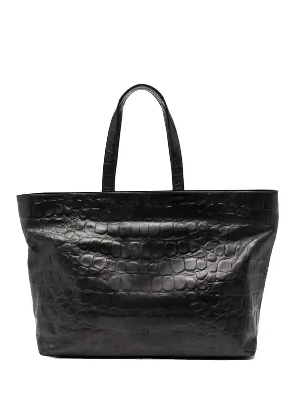 AUTENTICA 504 Croc-effect Leather Shoulder Bag - Black