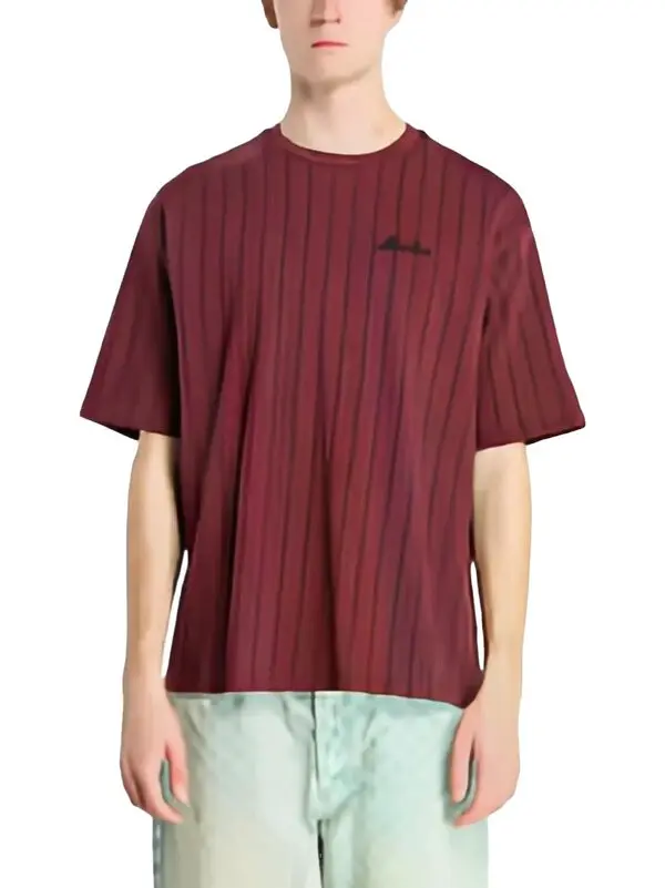 New Era Pinstripe Pattern T-shirt - Red