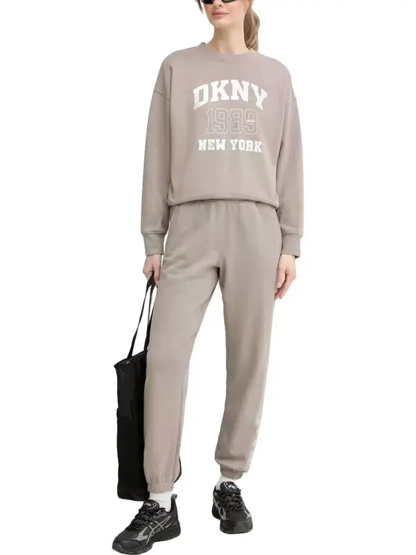 Dkny 1989 Stud-embellished Logo-print Track Pants - Brown