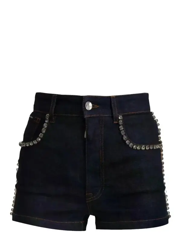Dolce & Gabbana Crystal-embellished Denim Shorts - Blue