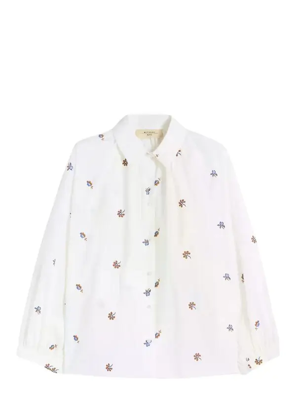 Max Mara Embroidered Cotton Poplin Shirt - White