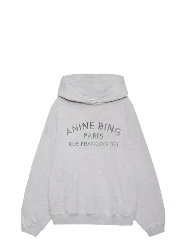 ANINE BING Harvey Sweatshirt Paris Stencil Heather - Grey