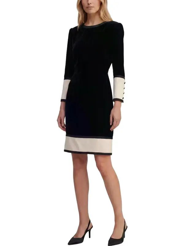 Valentino Garavani Color-block Velvet Dress - Black
