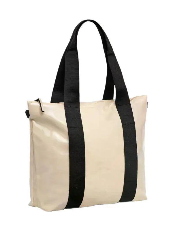 Rains Mini Glossy Tote Bag - Neutrals