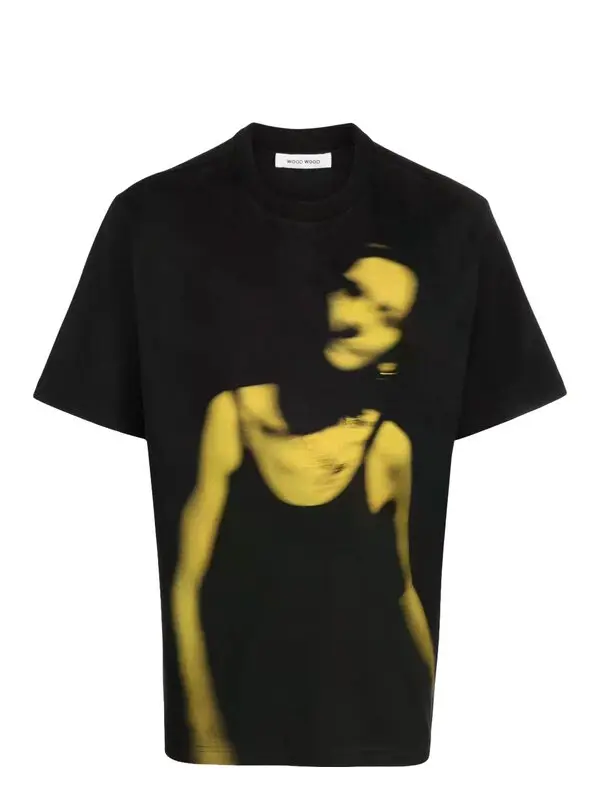 Wood Wood Haider Dancing Cotton T-shirt - Black