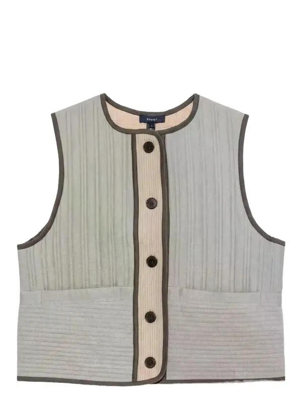 Soeur Quilted Contrast-trim Gilet - Grey