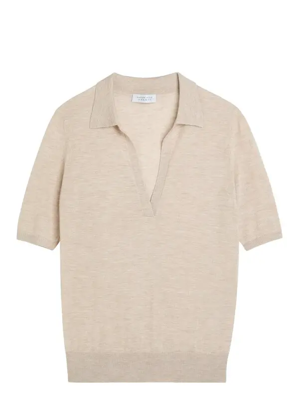 Gabriela Hearst Cashmere And Silk-blend Polo Top - Beige