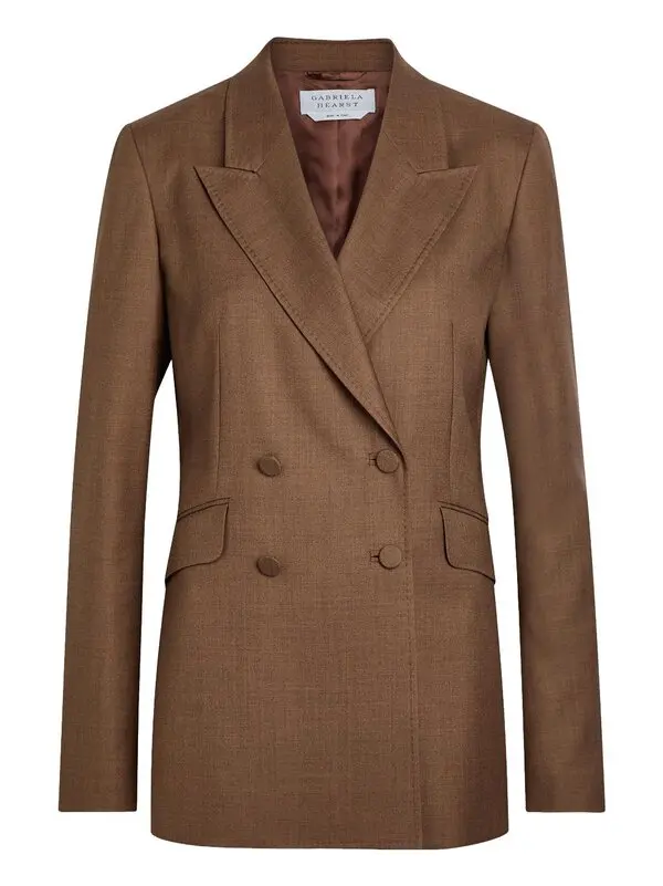 Gabriela Hearst Angela Double-breasted Wool And Silk-blend Blazer - Brown