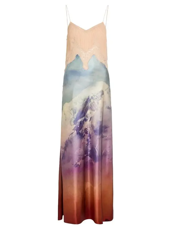 Gabriela Hearst Adolphine Printed Lace And Silk Maxi Dress - Red