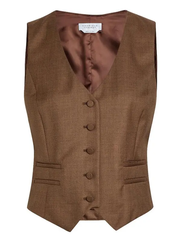 Gabriela Hearst Coleridge Wool And Silk-blend Vest - Brown