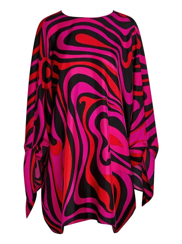 Emilio Pucci Printed Silk-twill Mini Kaftan - Pink