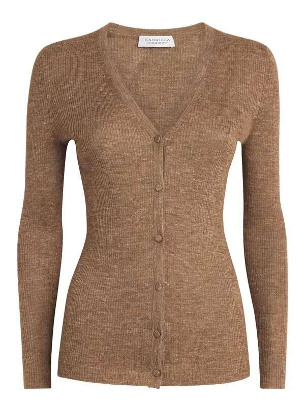 Gabriela Hearst Cashmere-silk-hemp Aiste Cardigan - Brown