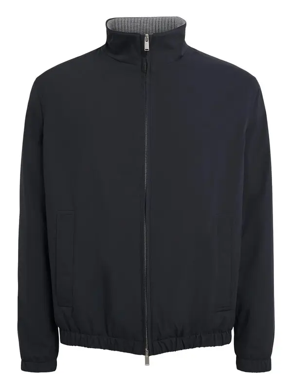 LARDINI Shell Bomber Jacket - Navy