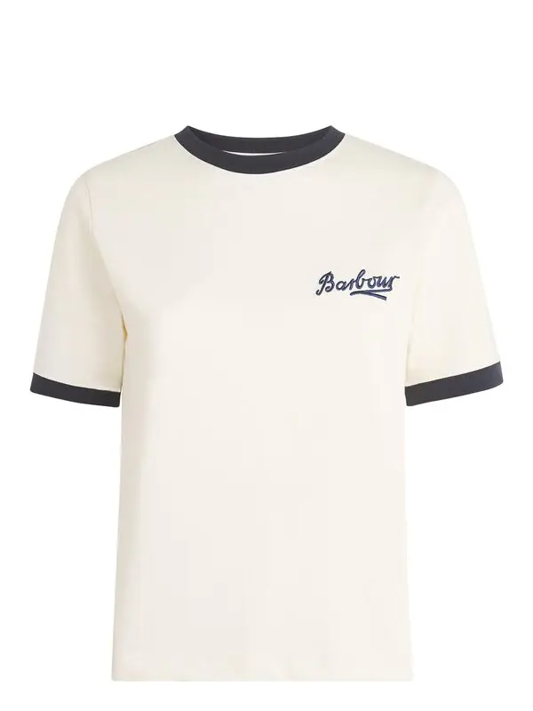 Barbour Madeline Embroidered Cotton T-shirt - Ivory