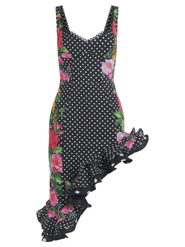 Charo Ruiz Ibiza Almara Floral Polka-dot Mini Dress - Black