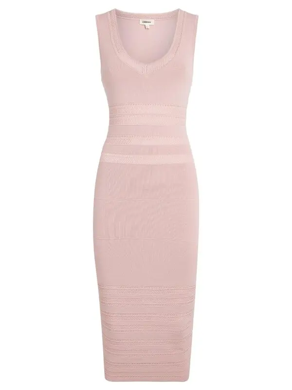 L'Agence Taren Knitted Midi Dress - Pink