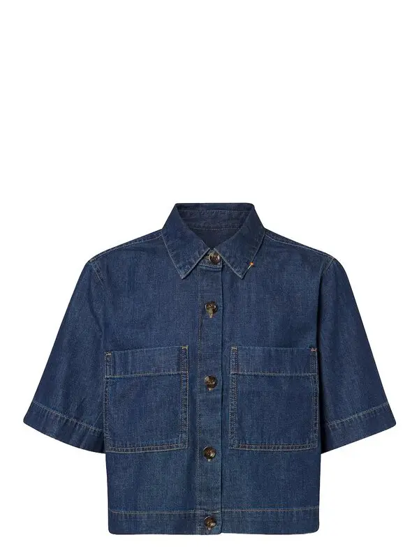 Veronica Beard Spruce Cotton Denim Shirt - Blue
