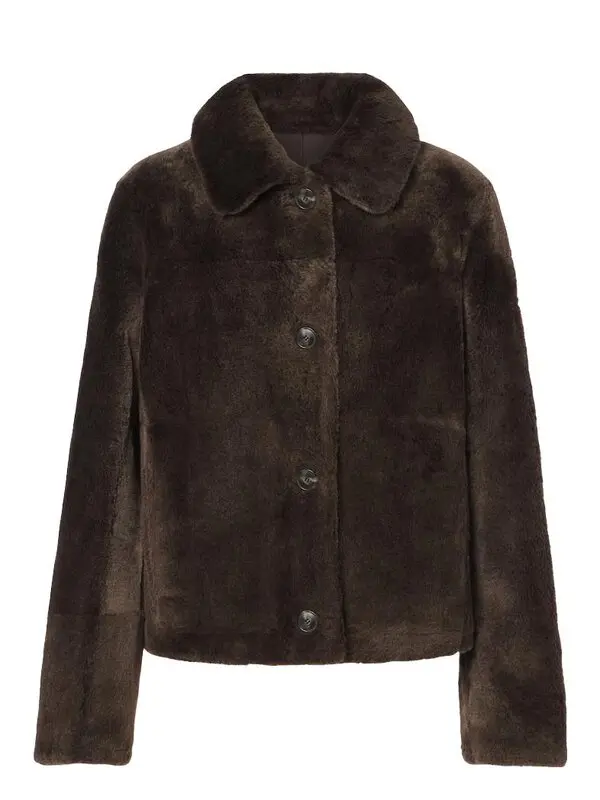 YVES SALOMON Shearling Jacket - Brown