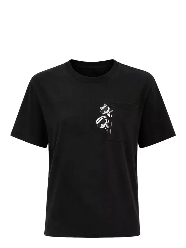 Karl Lagerfeld Graphic Print Patch Pocket T-shirt - Black