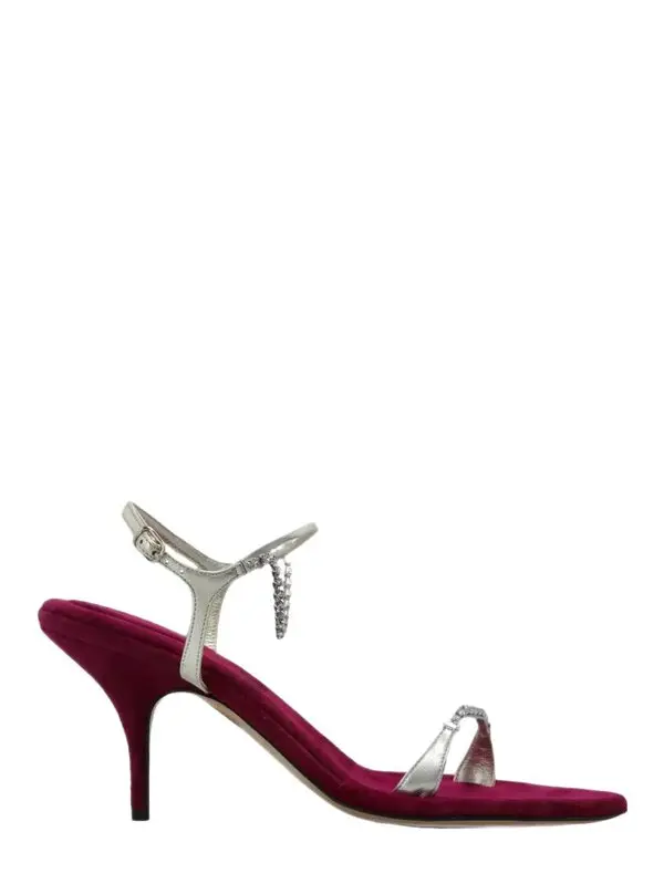 Chloé Zia Crystal-embellished Leather Sandals - Silver