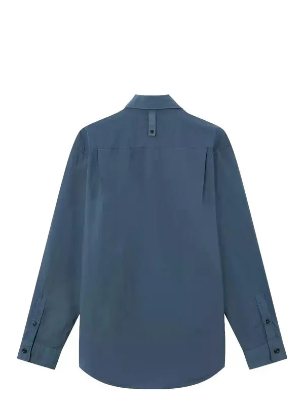 Stone Island Logo-embroidered Button-down Shirt - Blue
