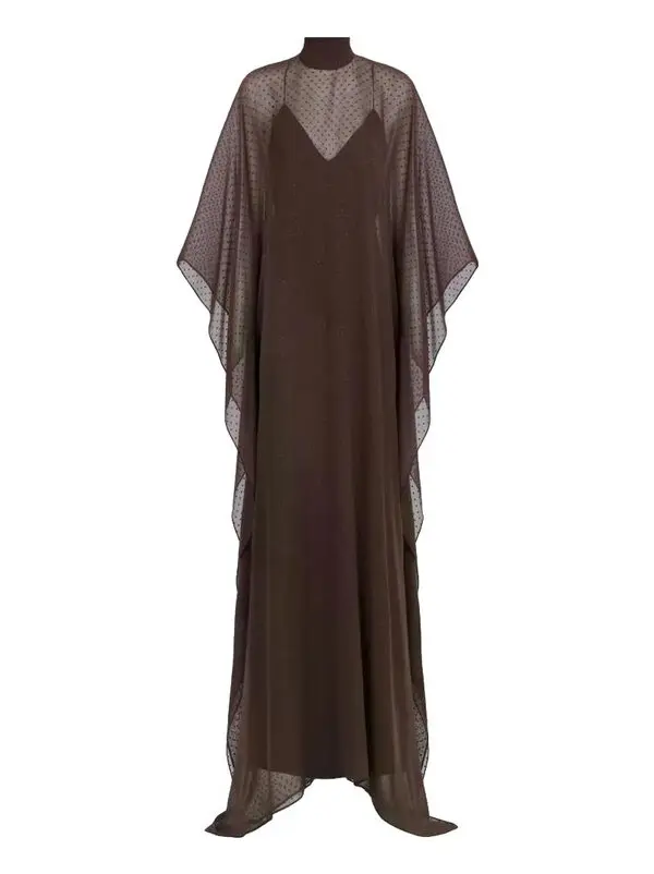 TALLER MARMO Muscat Fil-coupé Kaftan Maxi Dress - Brown
