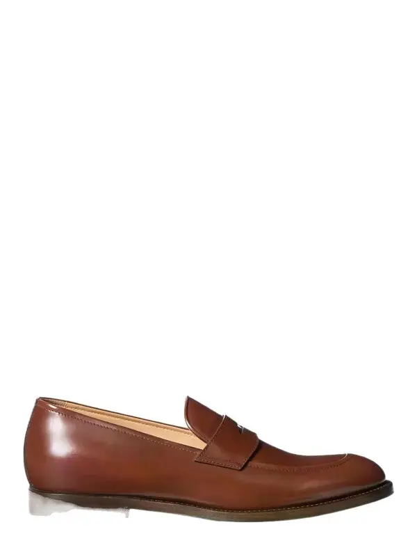 Brunello Cucinelli Braided And Polished Calfskin Loafers - Brown