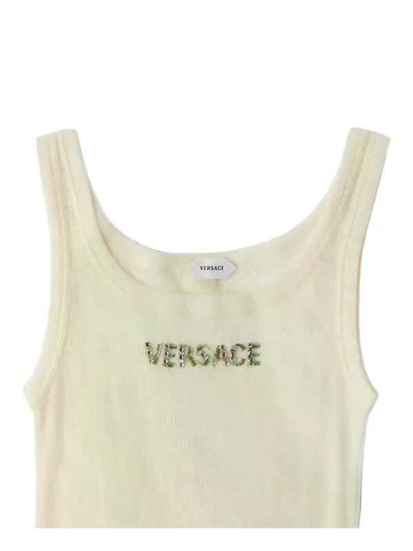 Versace Crystal-embellished Tank Top - Neutrals