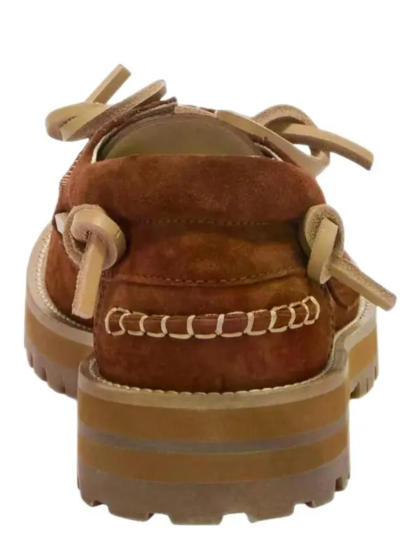 Moschino Whipstitch Lug-sole Boat Shoes - Brown
