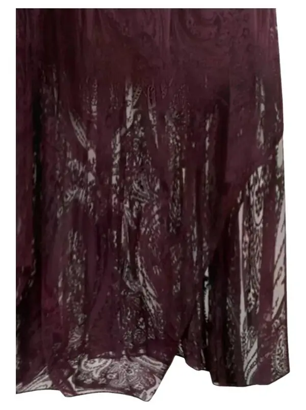 Etro Long Dress In Cotton-blend Burnout Jersey With Paisley Motif - Red