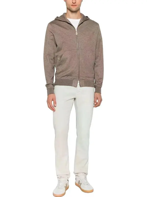 Jacob Cohen Bard Logo-patch Slim-fit Trousers - Neutrals