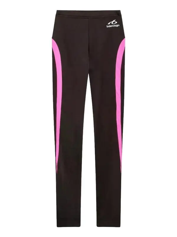 Balenciaga Logo-print Panelled Leggings - Brown