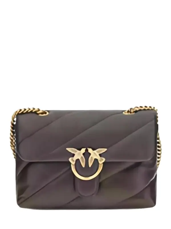 Pinko Love Quilted-leather Shoulder Bag - Brown