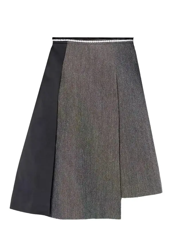 Kolor Asymmetric Panelled Midi Skirt - Grey