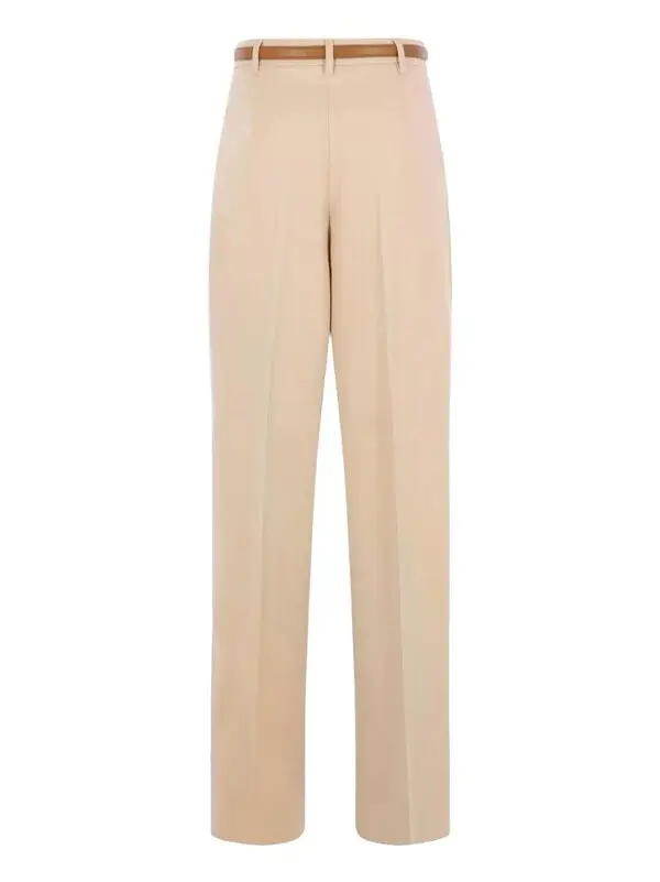 Max Mara Belted Pleated Trousers - Neutrals
