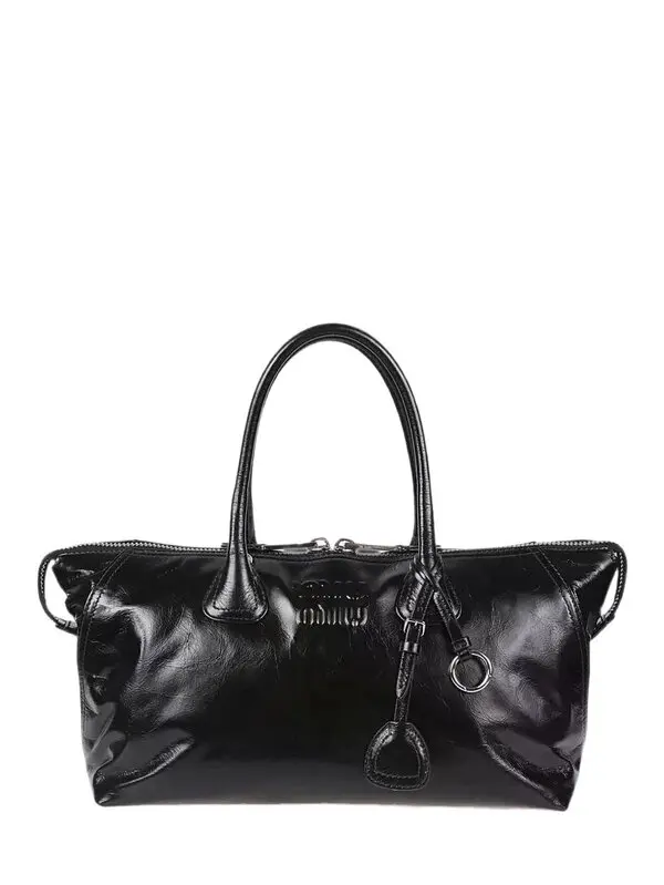 Miu Miu Embossed Leather Tote Bag - Black