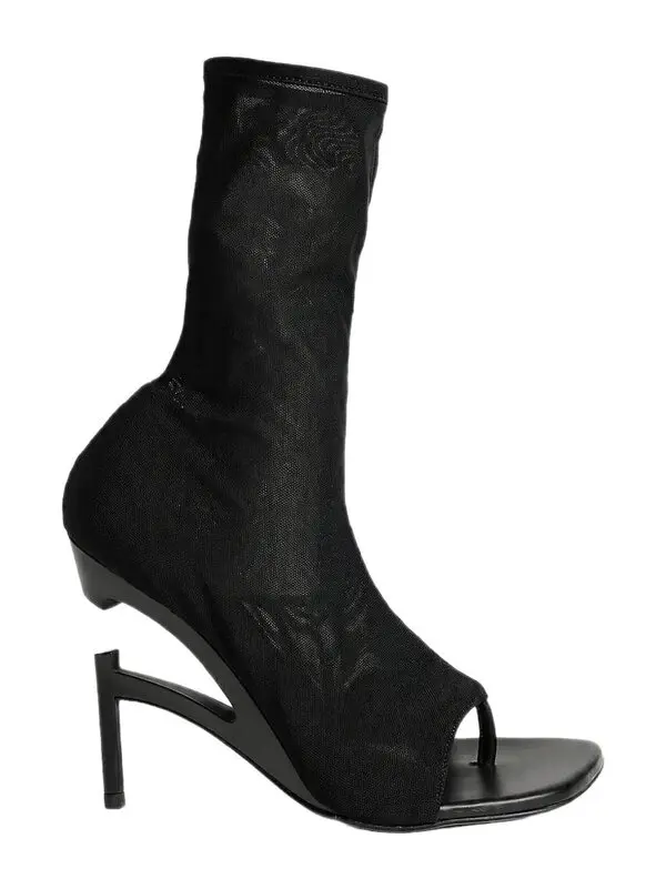 B1ARCHIVE Mesh Panelled Open-toe Sandals With Sculptural Heel - Black