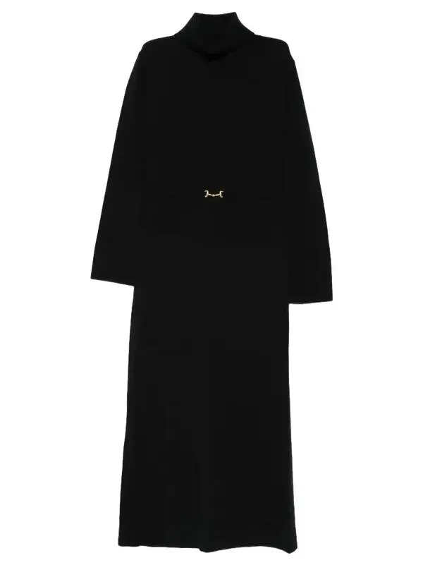 Rixo Elliettebit Detail Roll-neck Maxi Dress - Black